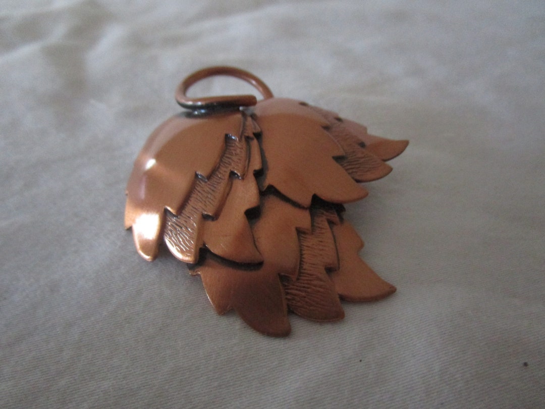 Vtg Mid Century Modern Copper Stylized Leaf Brooch - Etsy