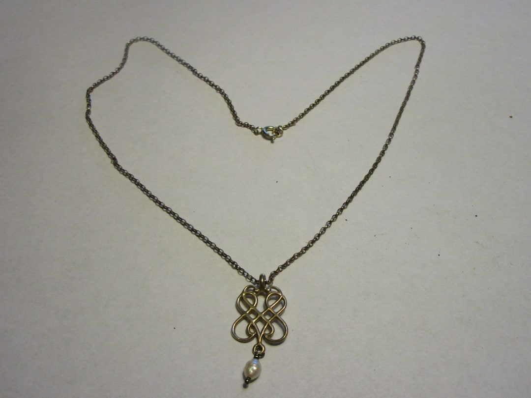 Vtg Designer OMG Sterling Silver Chain With Fancy Pendant & Dangle ...