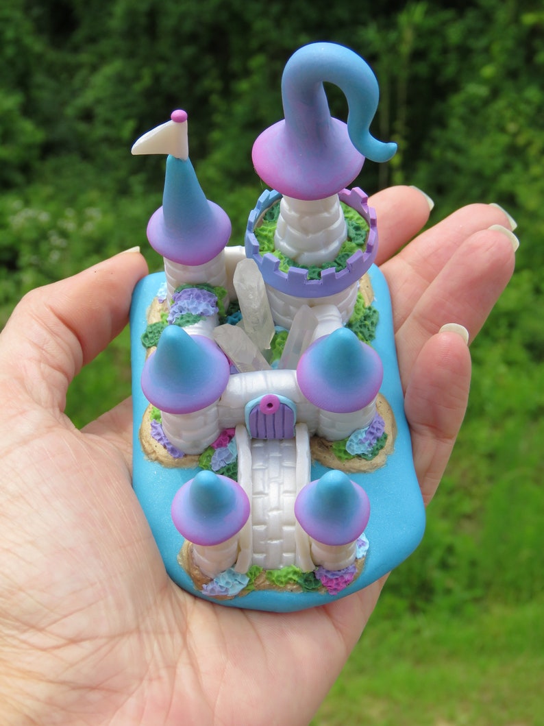 Charming Miniature Fantasy Castle With Crystals Tiny Fairy - Etsy