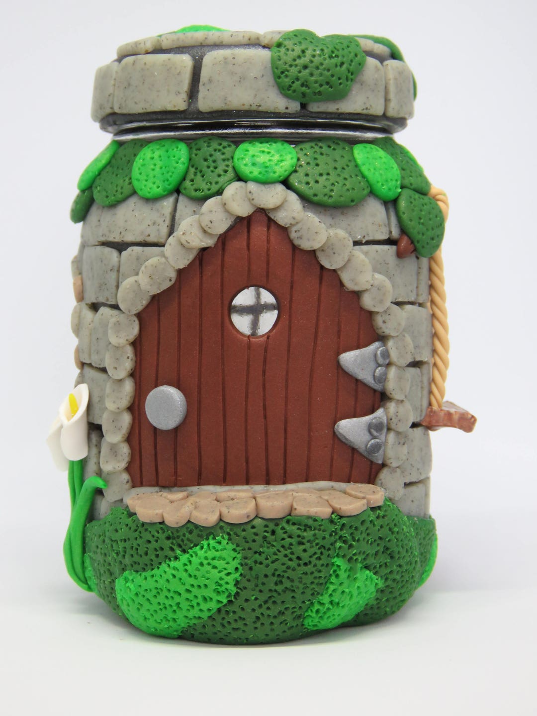 Polymer Clay Garden Fairy Jar, Garden Fairy Jar, Tiny Fairy Jar, Tiny ...