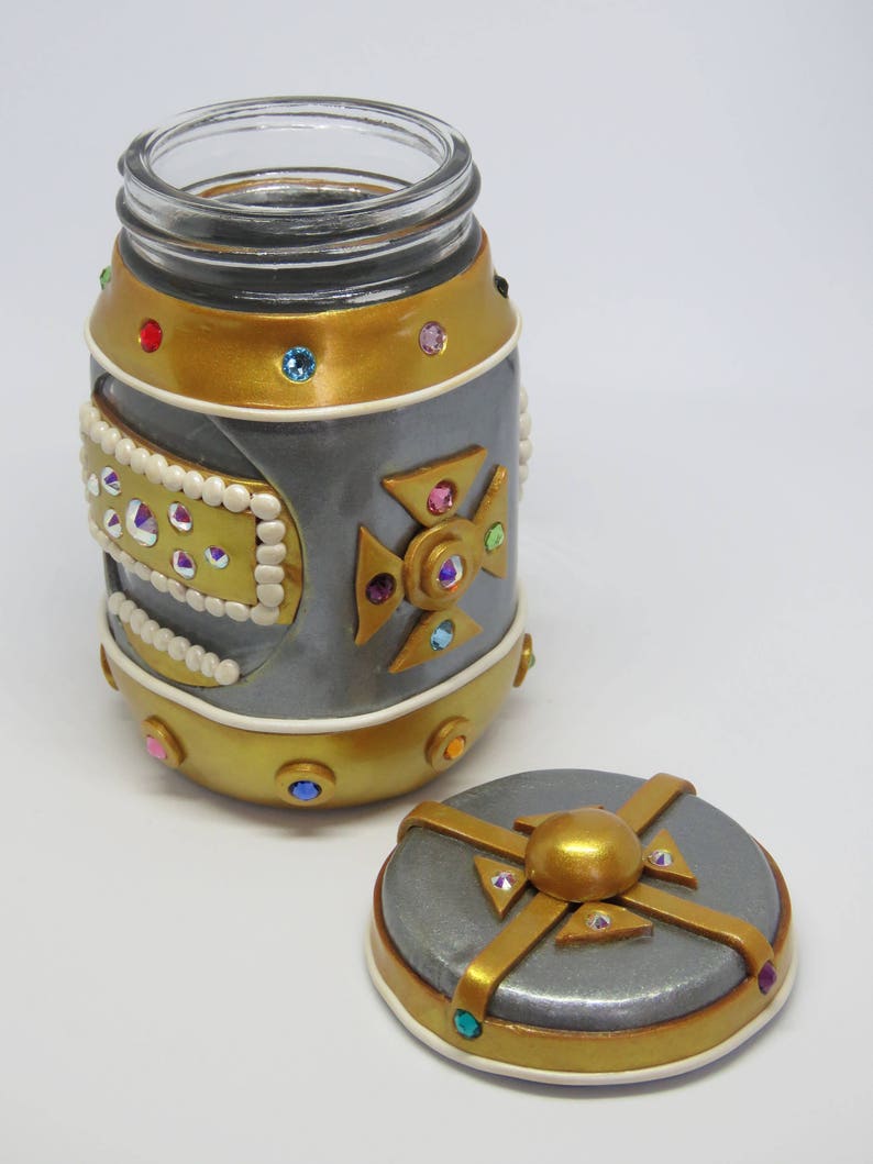Polymer Clay Crown Jar, Crown and Jewelry Jar, Crown Jewels Replica, St ...