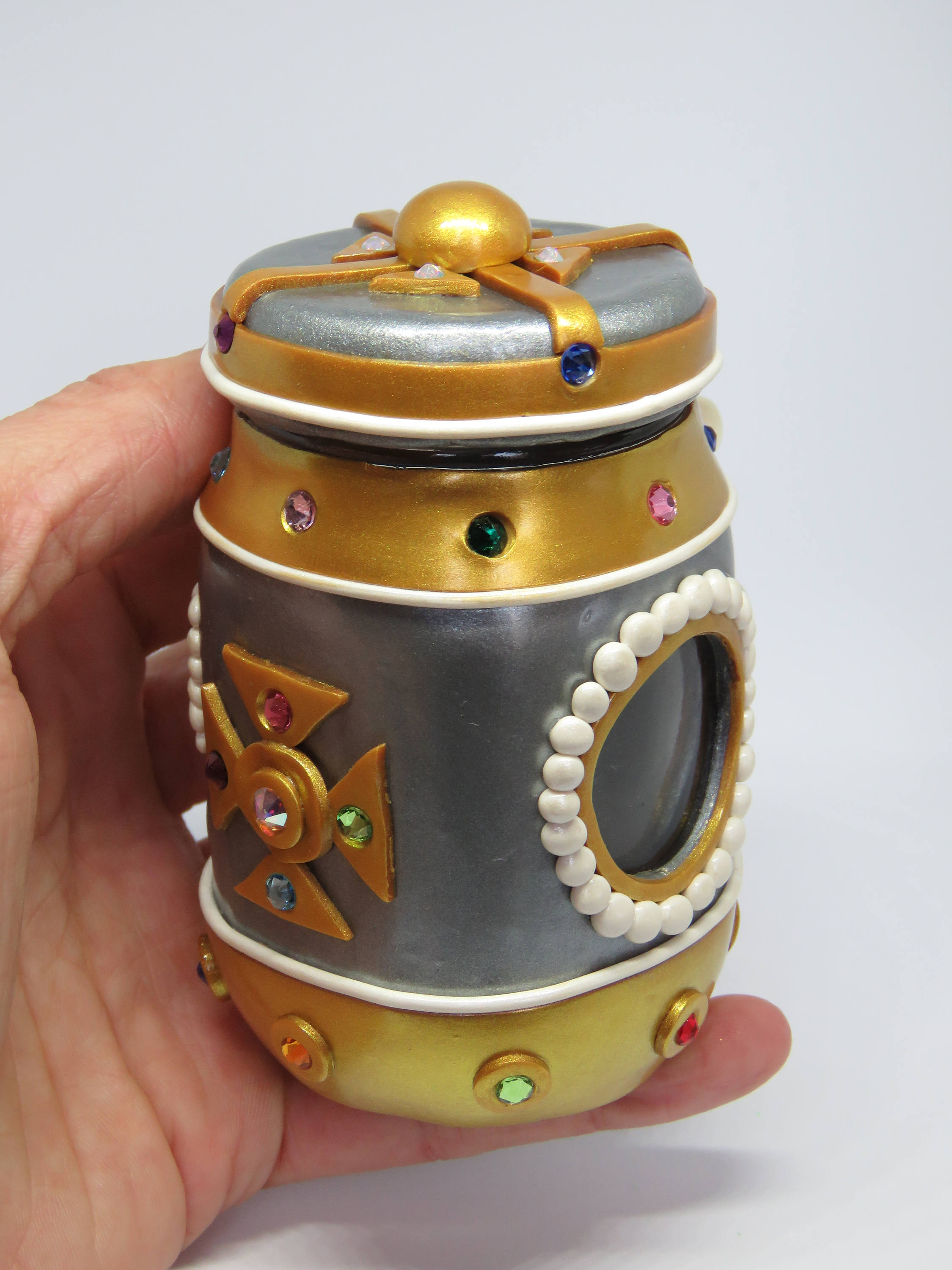 Polymer Clay Crown Jar, Crown and Jewelry Jar, Crown Jewels Replica, St ...