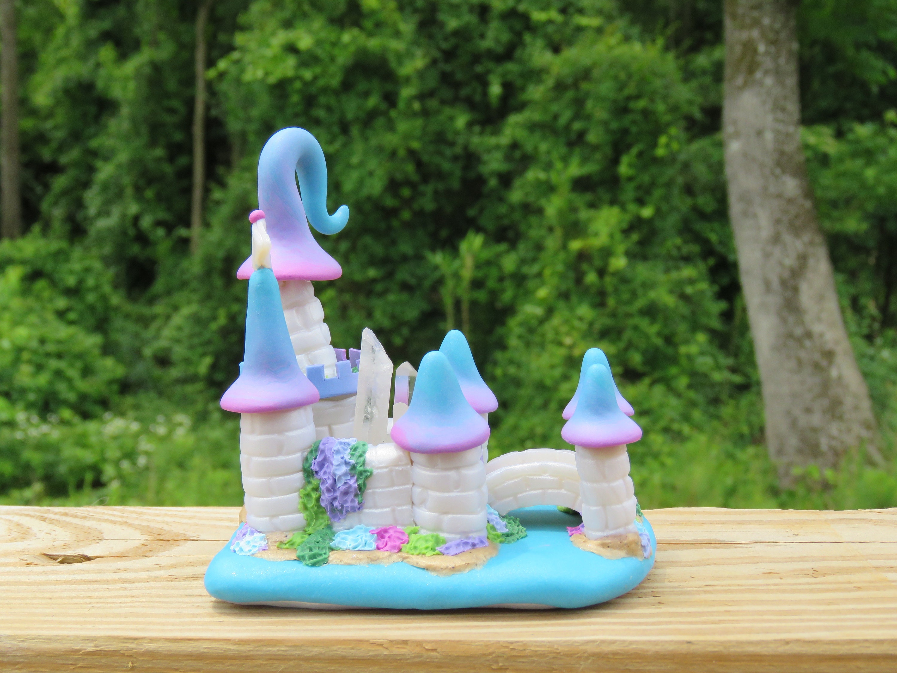 Charming Miniature Fantasy Castle With Crystals Tiny Fairy - Etsy
