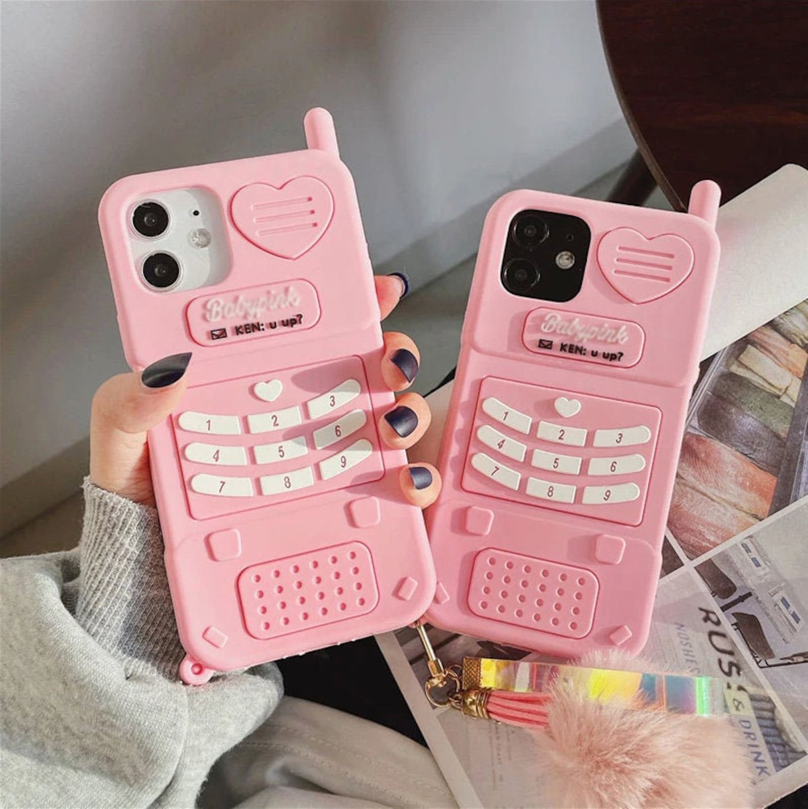 Cute Pink Love Heart Barbie Girl Phone Case For Iphone 12 11 Etsy