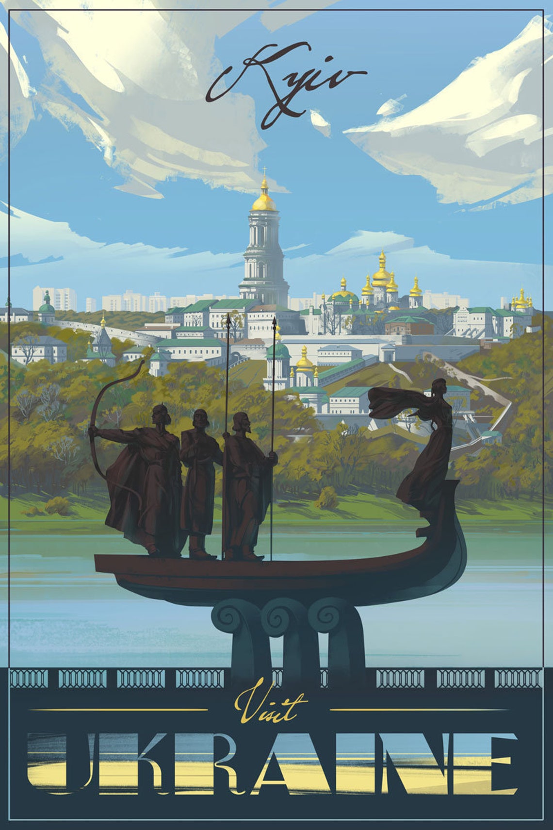 Kiev Poster Travel Poster Ukraine Poster Kiev Art Ukraine - Etsy