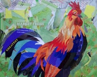 Rooster Paper Painting - Etsy