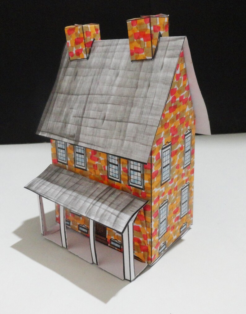 Missouri Farmhouse Paper House Pattern and Instructions Digital ...