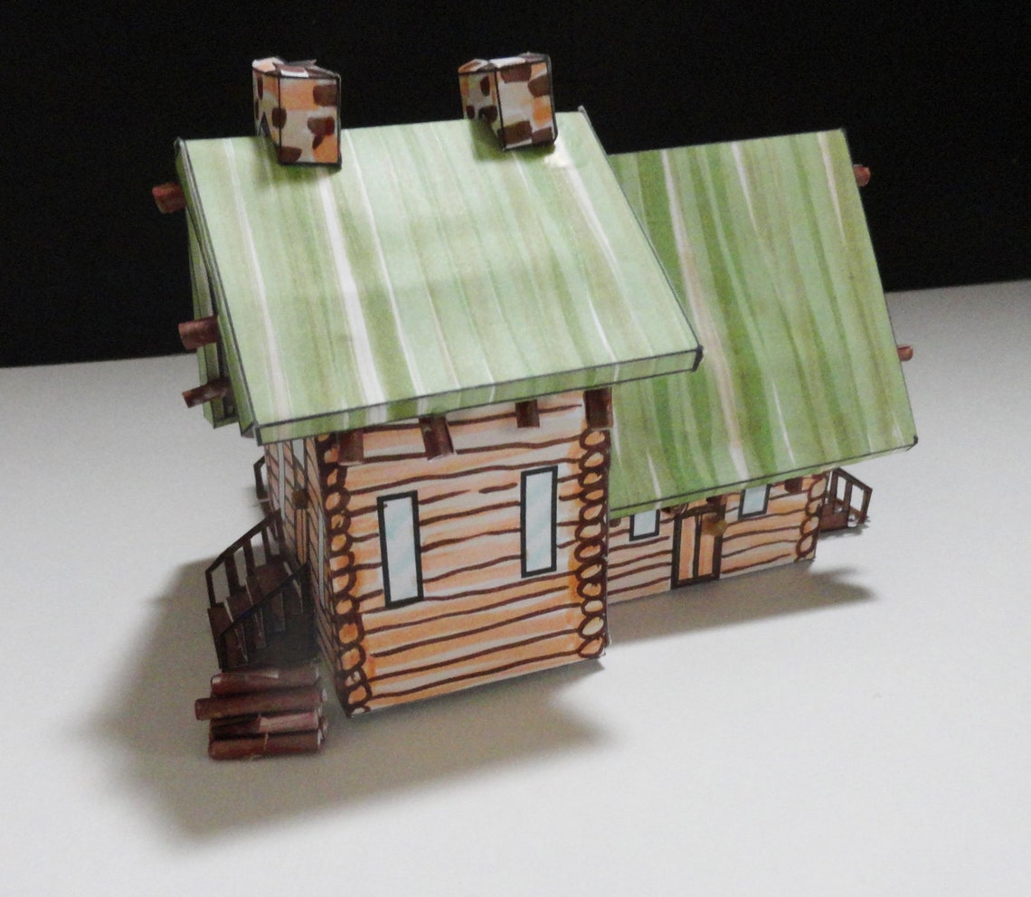 Montana Log House Paper House Pattern and Instructions Digital - Etsy