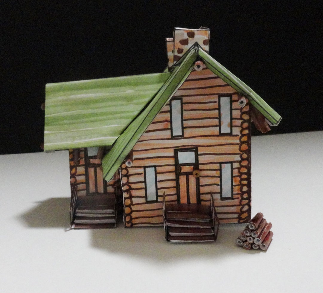 Montana Log House Paper House Pattern and Instructions Digital Download ...
