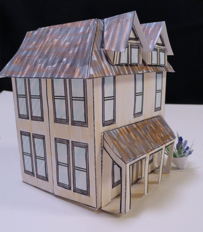 Connecticut Victorian Gothic House Paper House Pattern and Instructions ...