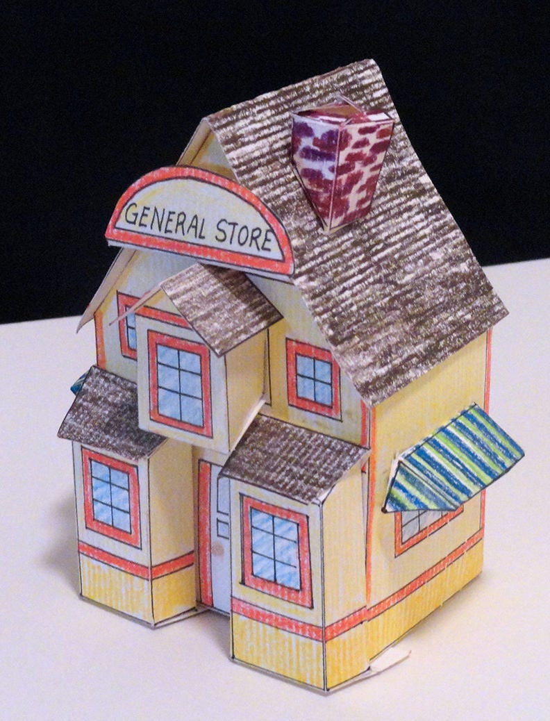 West Virginia General Store Paper House Pattern and Instructions ...