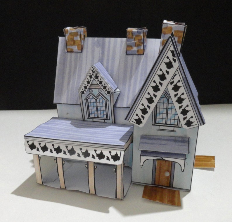 Michigan Victorian House Paper House Pattern and Instructions Digital ...