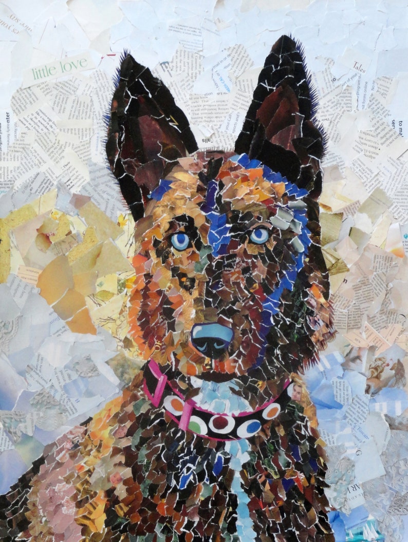 Unique Custom Pet Portrait Collage on Paper - Etsy