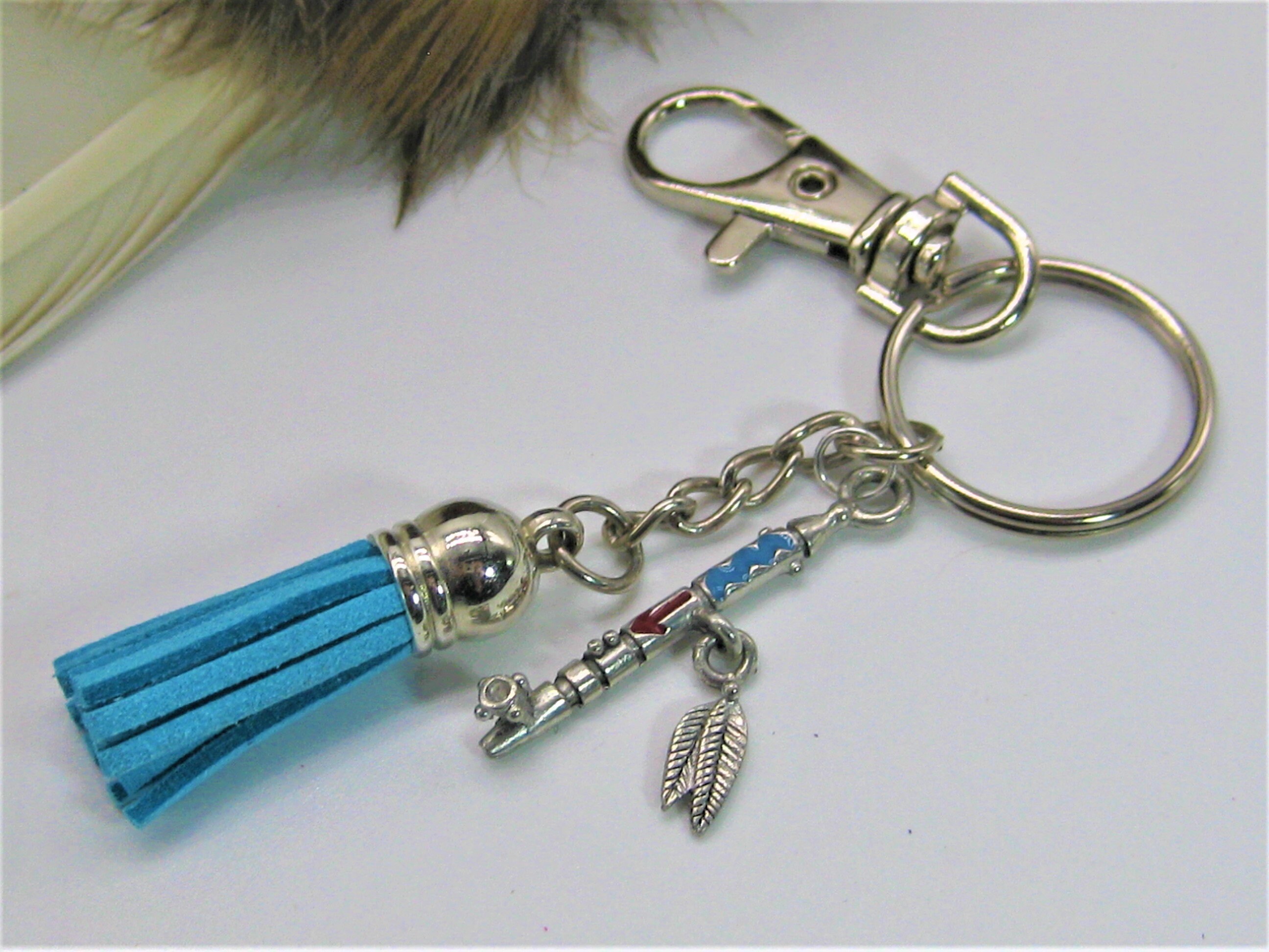 Peace pipe key chain Native American inspired key chain. | Etsy