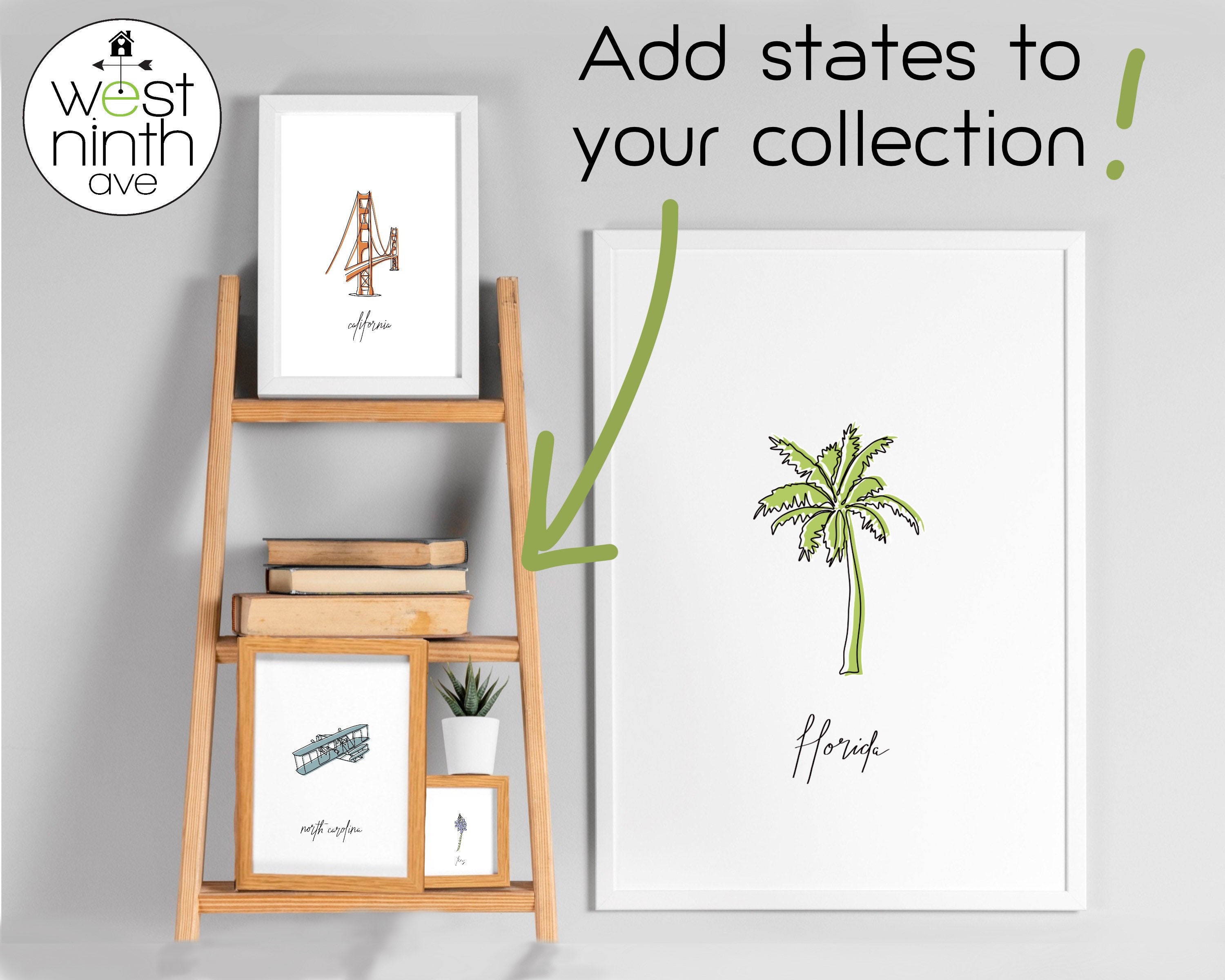 Palm Tree Wall Art Florida Art Print Florida Line Art Minimalist Palm ...