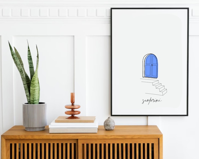 Wall Art Santorini Greece Wall Art Oia Greece Art Print Travel - Etsy