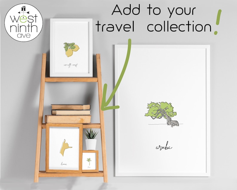 Aruba Art Print Divi Divi Tree Art Print Travel Caribbean Gift ...
