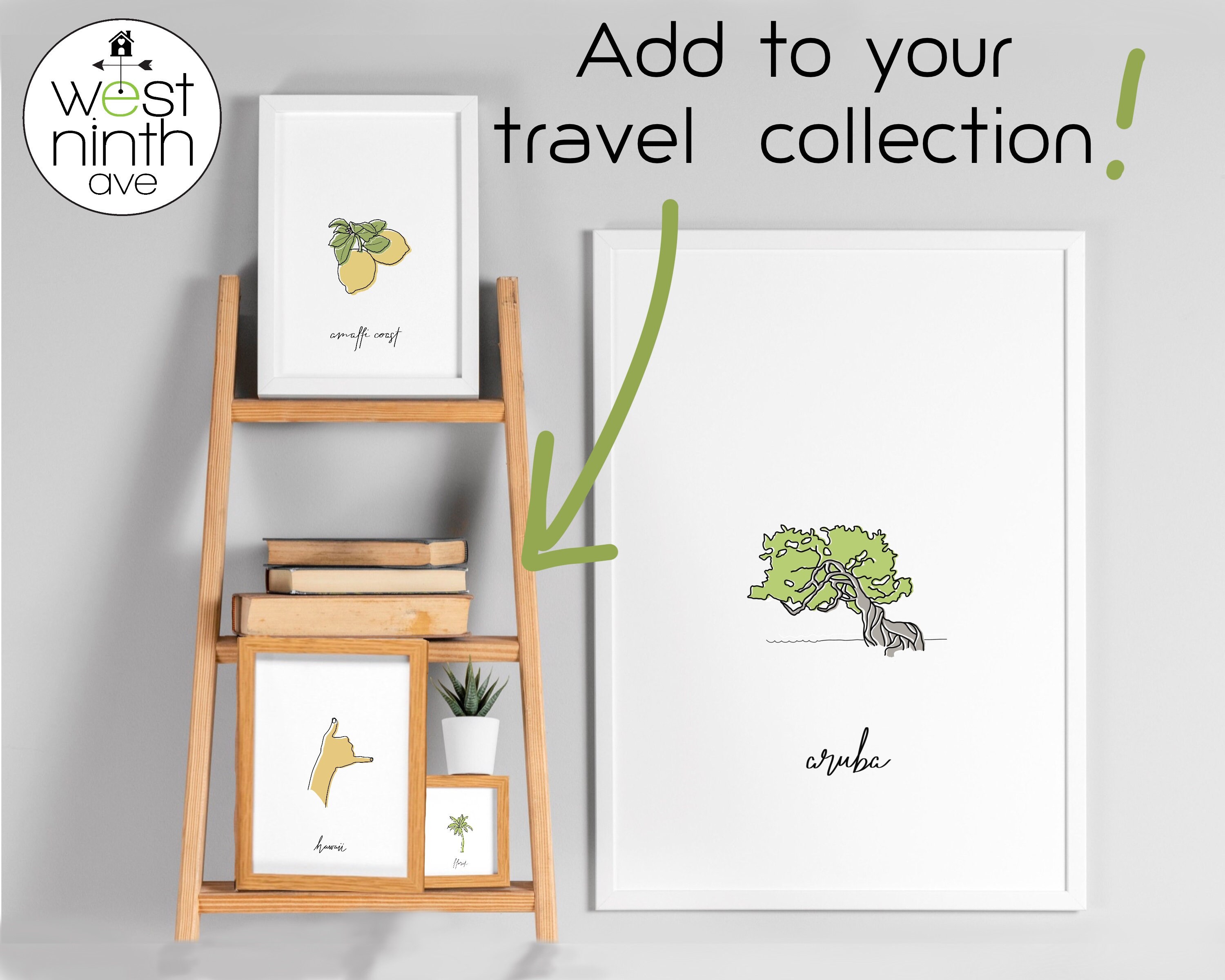 Aruba Art Print Divi Divi Tree Art Print Travel Caribbean Gift ...