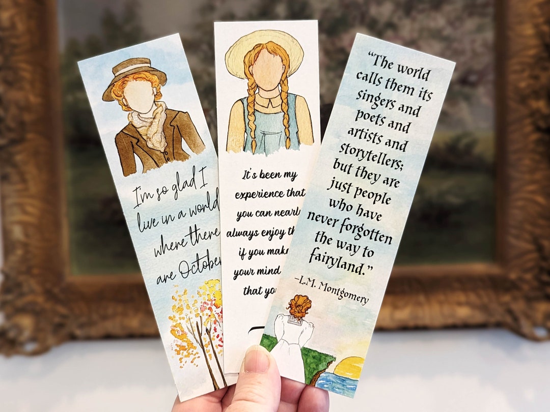 Anne of Green Gables Set of 3 Bookmarks (anne & L. M. Montgomery Quotes ...