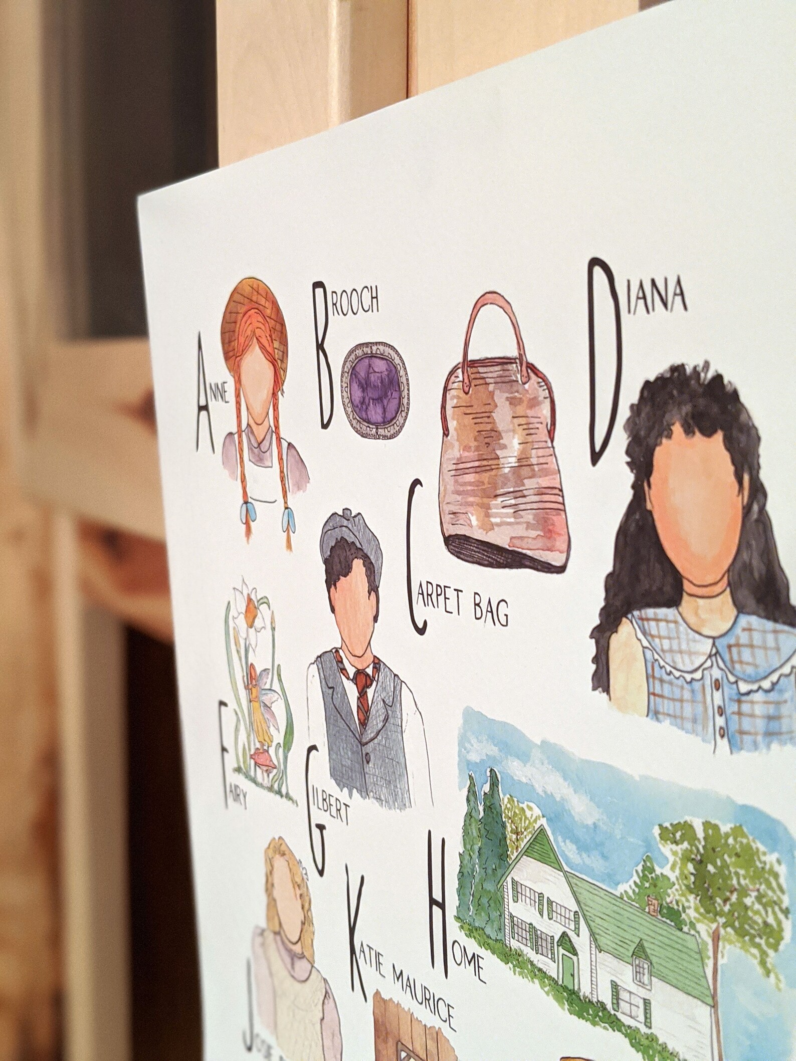 Anne of Green Gables Watercolor Alphabet Poster L. M. - Etsy