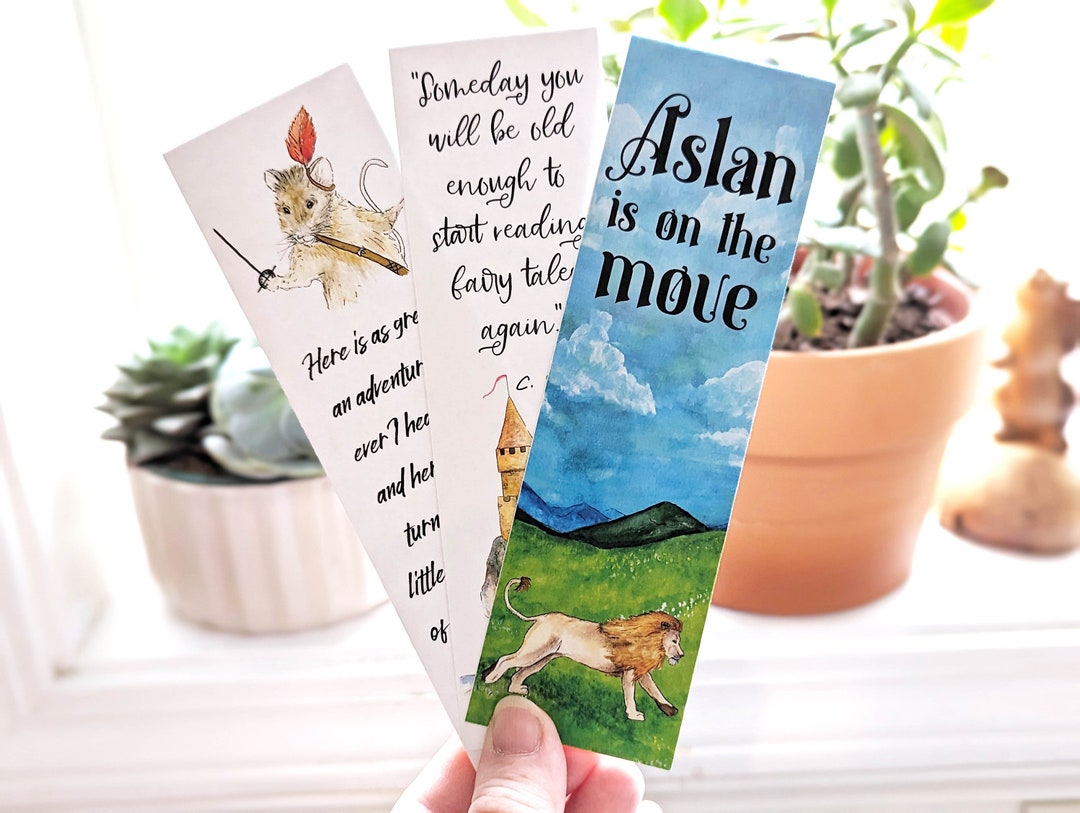 Narnia Set of 3 Bookmarks (aslan, Reepicheep, C. S. Lewis Quote) - Etsy