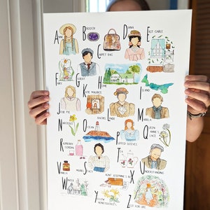 Anne of Green Gables Watercolor Alphabet Poster (L. M. Montgomery) - Etsy