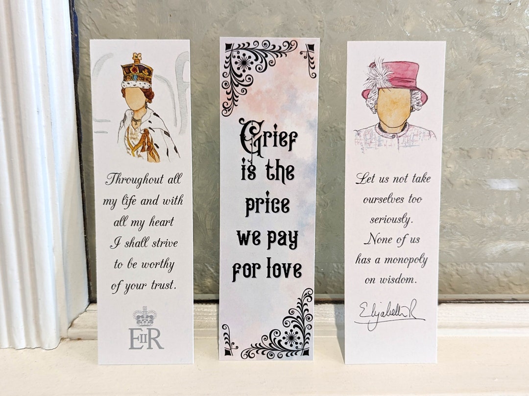 Queen Elizabeth II Set of 3 Bookmarks - Etsy