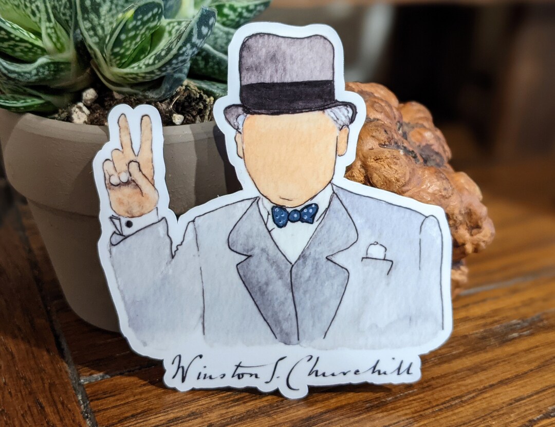 Winston Churchill Sticker (waterproof) - Etsy
