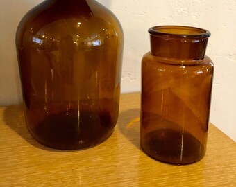 Antique amber bottle | Etsy