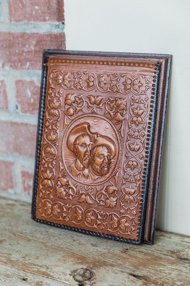 Vintage Filigree Tooled Leather Notebook Note Pad Desk Journal - Etsy