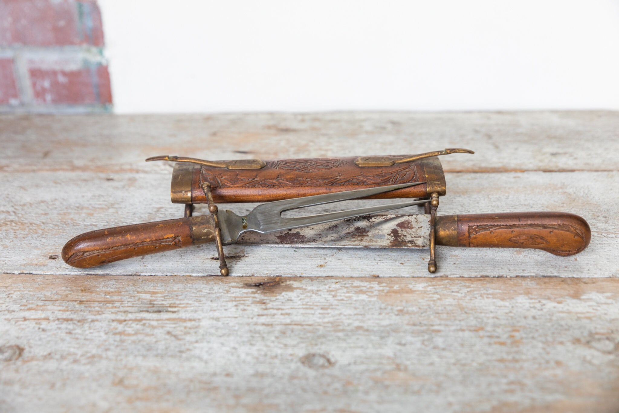 Vintage Hand Carved Wood Indian Carving Set - Etsy