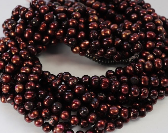 Freshwater Pearls, Brown Pearls, Bronze Pearls, Potato Shape, Dyed ...
