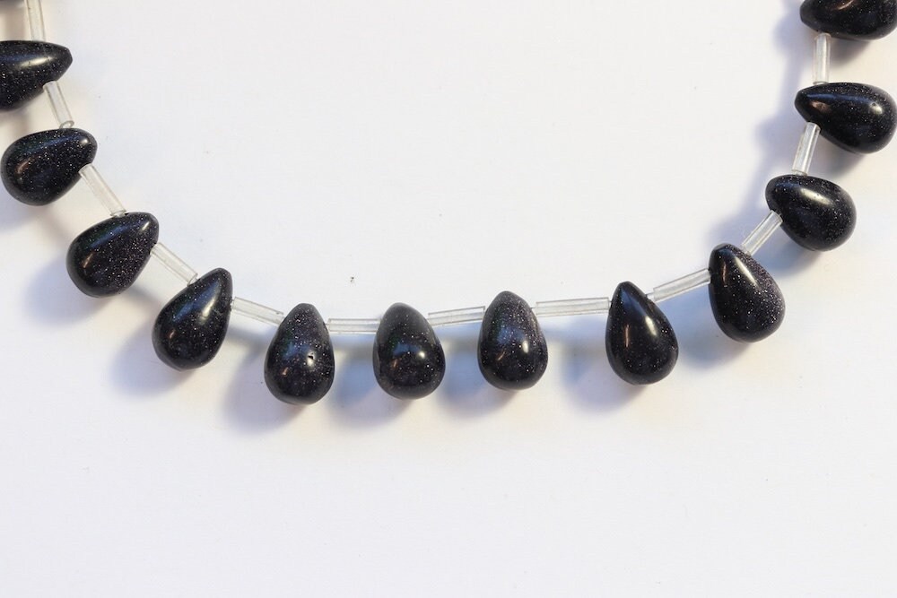 Sandstone Gemstone Blue Drop Beads Teardrop Shaped Blue | Etsy