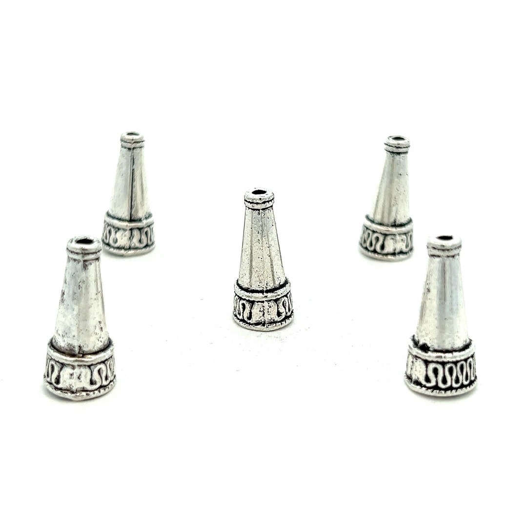 Trumpet Shape Pewter Bead, Silver, Wholesale Lot, Large Cone Shape ...