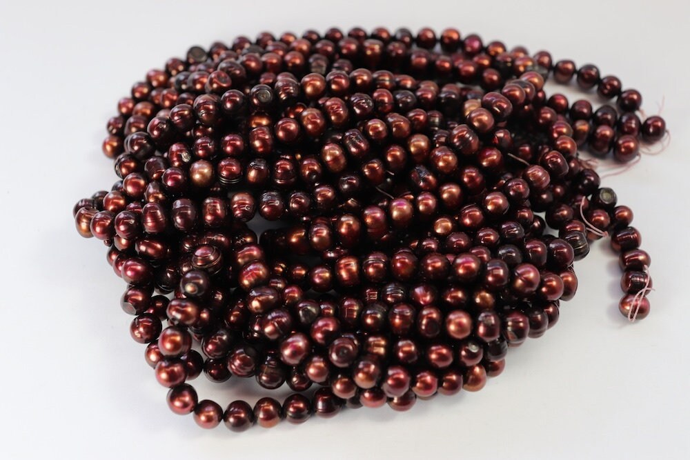 Freshwater Pearls, Brown Pearls, Bronze Pearls, Potato Shape, Dyed ...