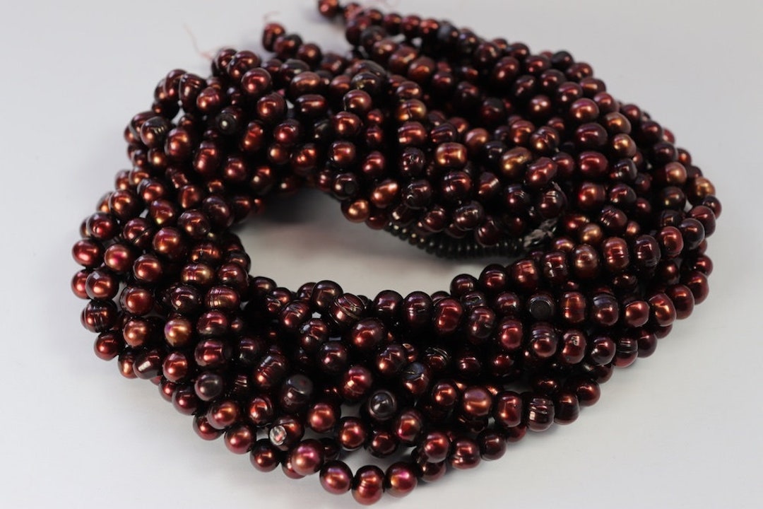 Freshwater Pearls, Brown Pearls, Bronze Pearls, Potato Shape, Dyed ...