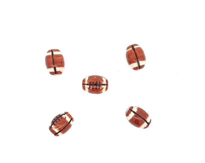 Large or Small Qty 5 Football Peruvian Ceramic Hand Painted Beads ...