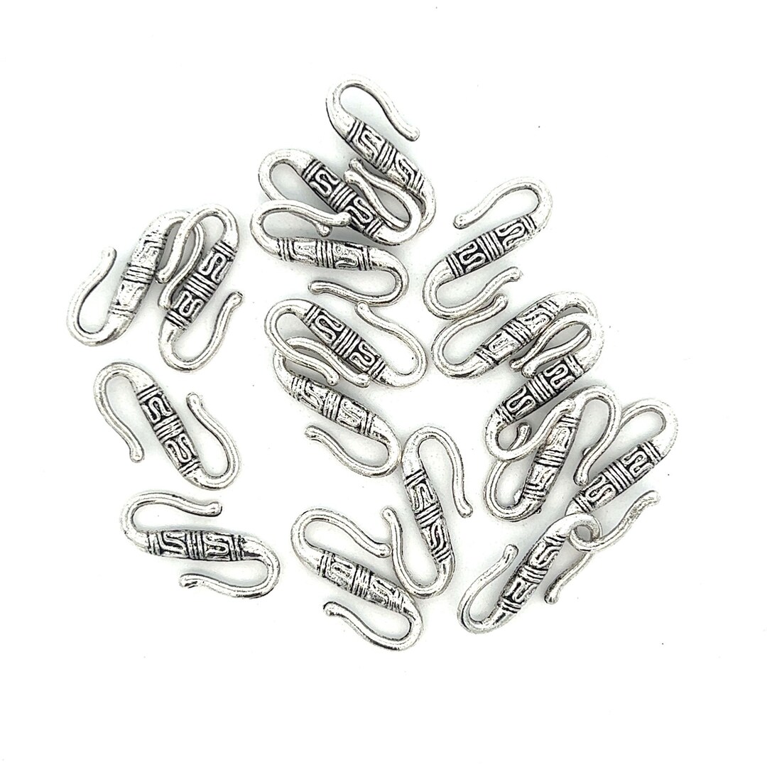 S Hook Pewter Bead, Silver Hook, Wholesale Lot, Large S Shaped ...