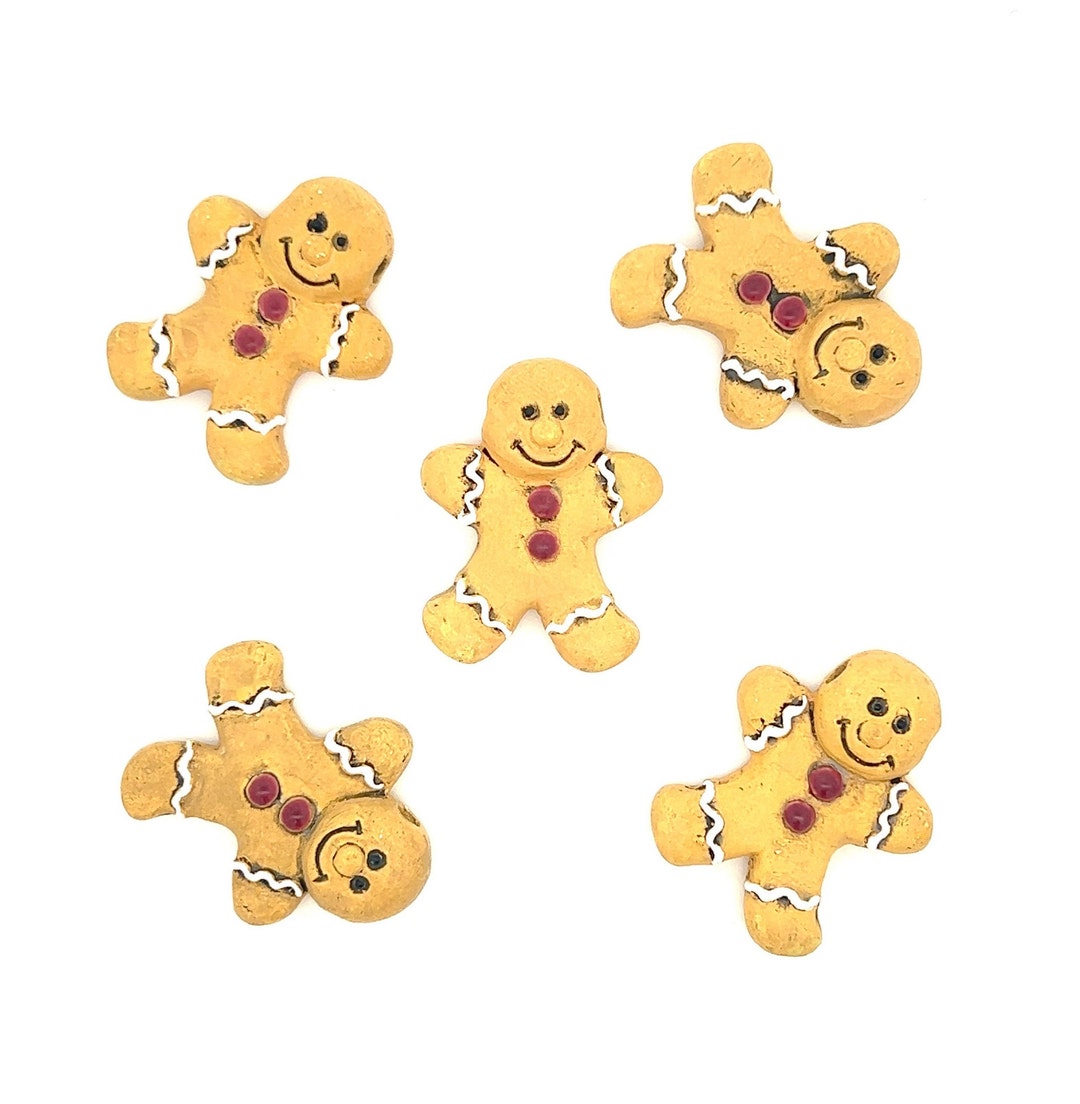 Large or Small Qty 5 Gingerbread Men Peruvian Ceramic Hand Painted ...