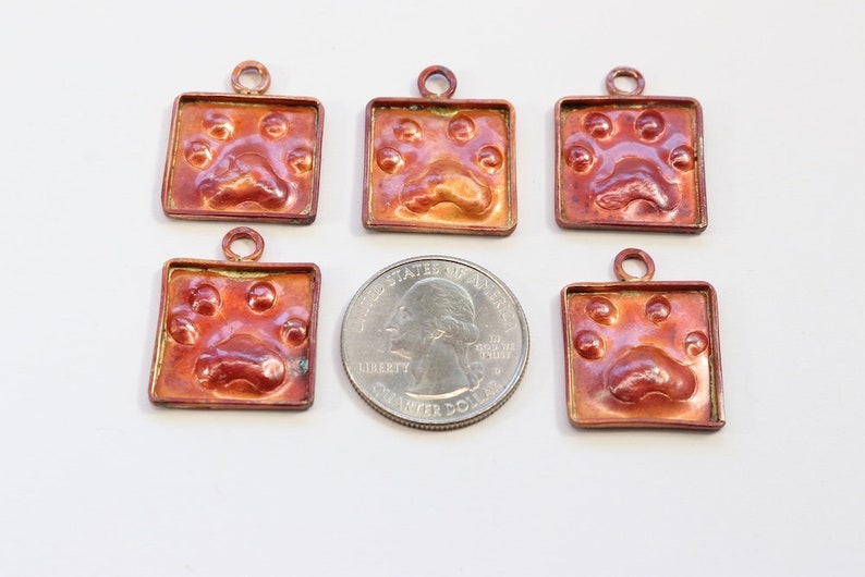 Paw Print Copper Pendants Paw Print Pendant Handmade | Etsy