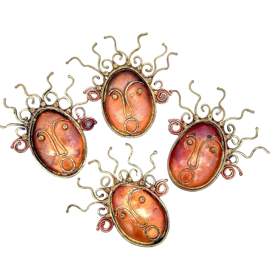 Medusa Head Copper Pendants, Snake Pendant, Handmade Copper, Geometric ...
