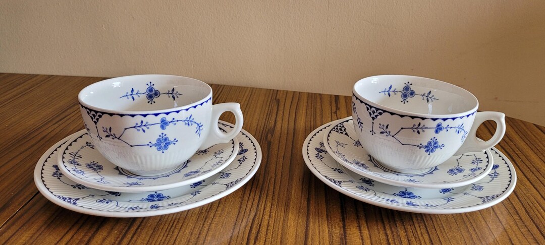 Beautiful Antique Furnivals Denmark Pattern Breakfast Trios - Etsy