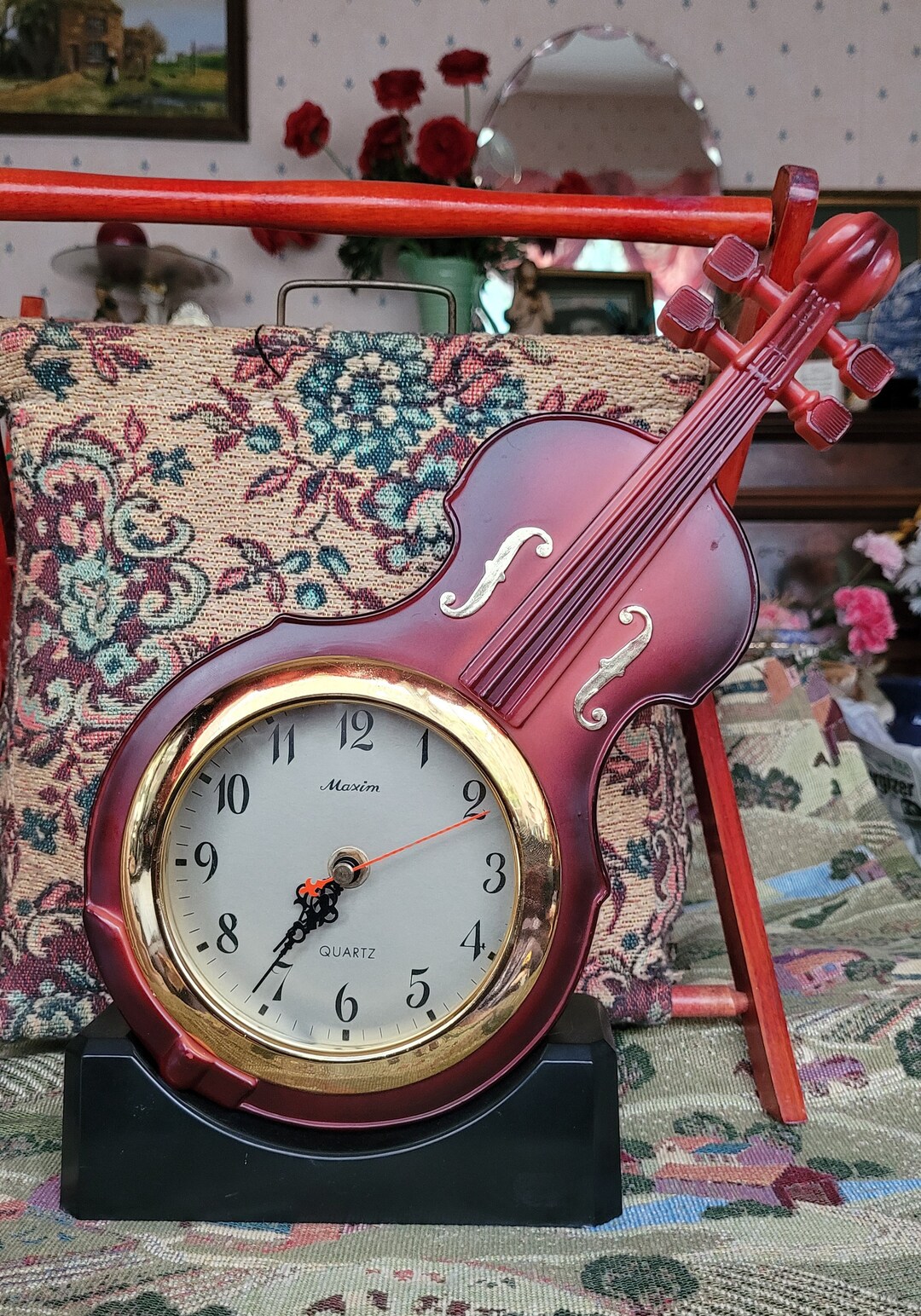 Decorative Vintage Violin Shaped Clock - Etsy