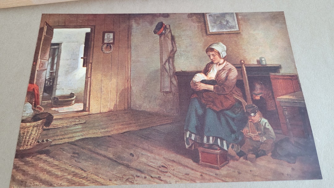 Antique Lithograph of Flemish Interior by Richard Burnier - Etsy
