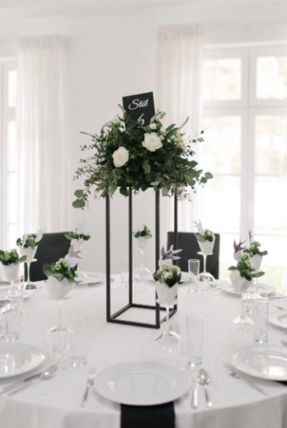 Black Rectangular Flower Vase Table Centerpiece Stands - Etsy