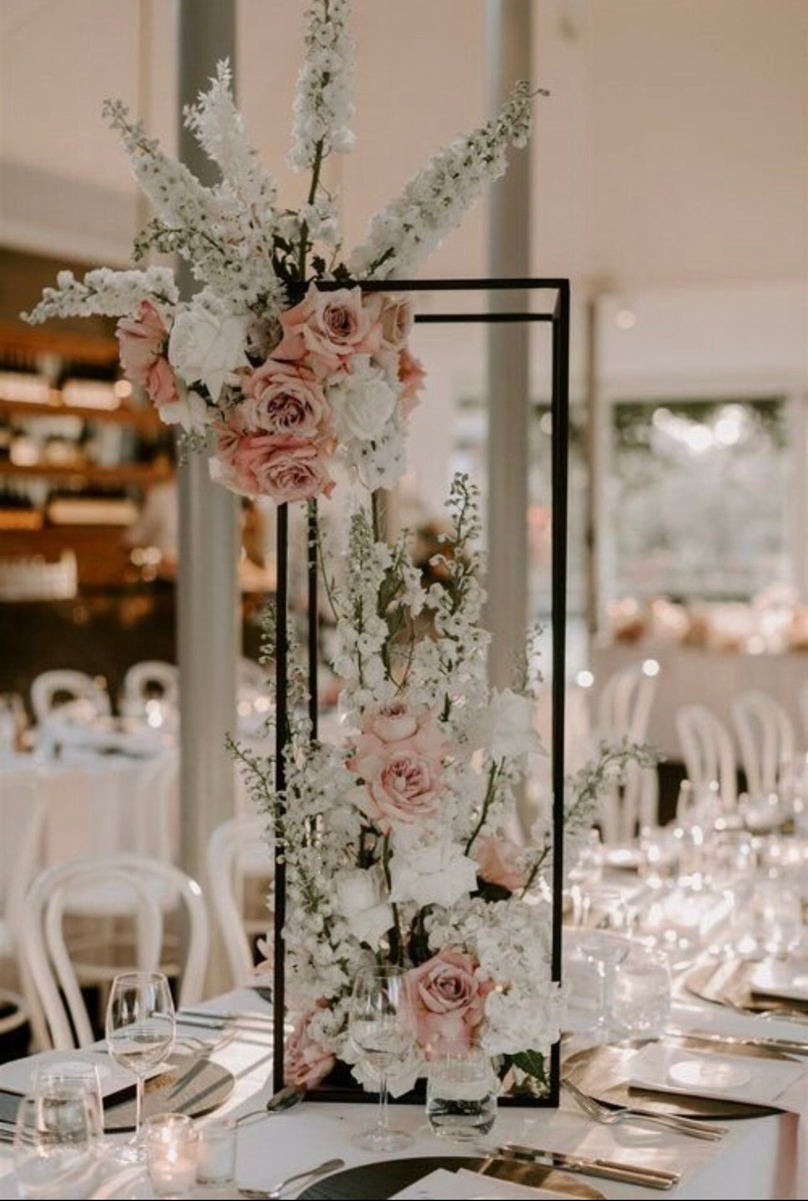 Black Rectangular Flower Vase Table Centerpiece Stands - Etsy