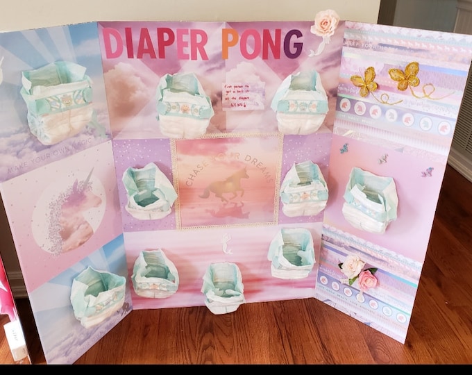 Diaper Pong Printable, Baby Shower Activity, Shower Game Prints ...