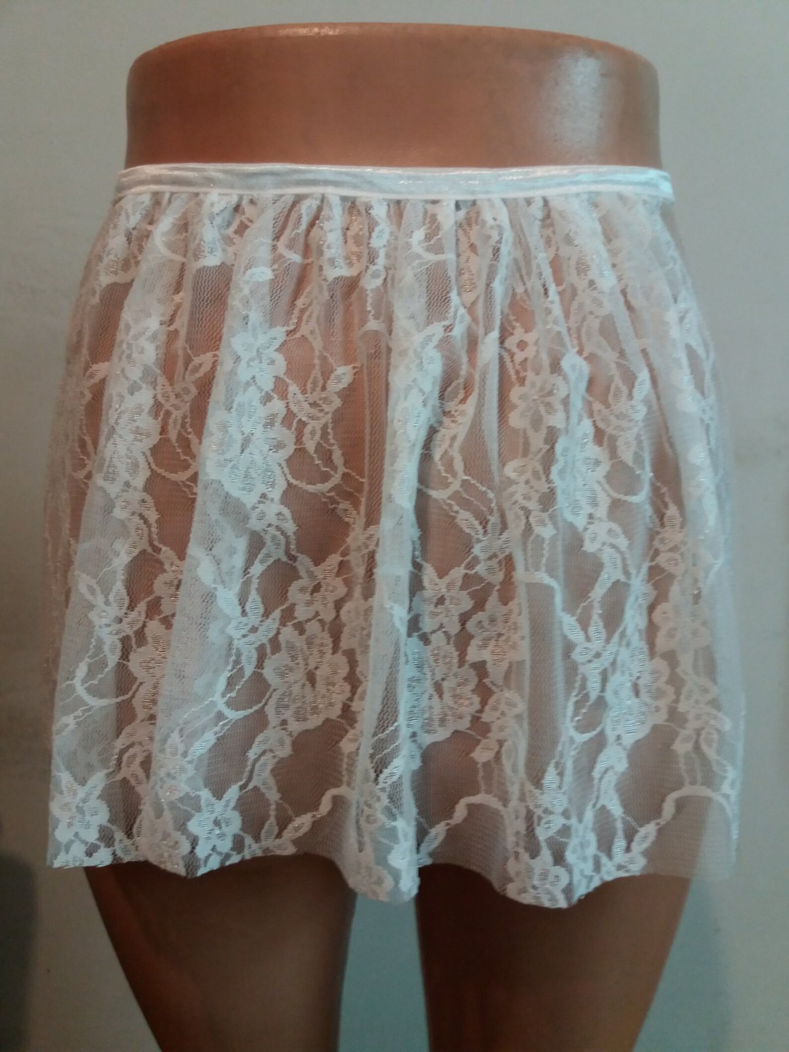 White Transparent Lace Loincloth / Men Panties/ Beach Panties/ Men's ...