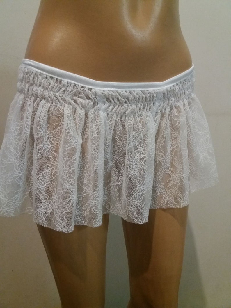 White Lace Skirt G String/ White Lace G-string Panties/ White - Etsy