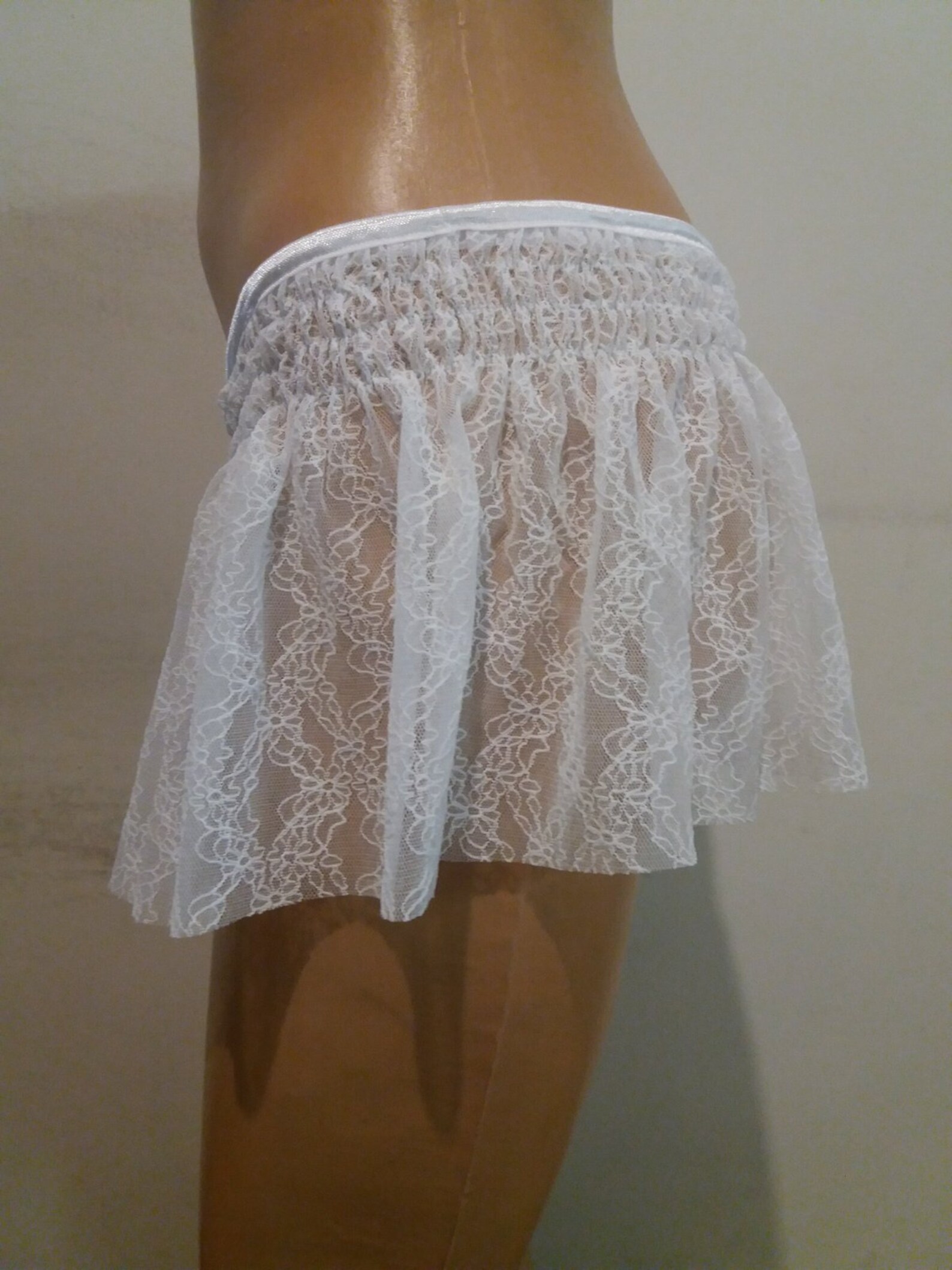 White Lace Skirt G String/ White Lace G-string Panties/ White - Etsy